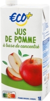 Jus de pomme à base de concentré - 1 l - ECO + au meilleur prix | E.Leclerc