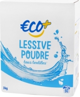 Lessive en poudre 60 lavages - 3 kg - ECO + au meilleur prix | E.Leclerc