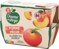 Coupelles allégées en sucres pomme pêche - 4 x 100 g - DOUCEUR DU ...