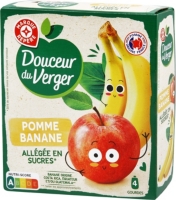 Gourdes allégées en sucres pommes banane - 4 x 40 g - DOUCEUR DU VERGER ...