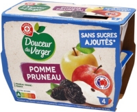 Coupelles sans sucres ajoutés pomme pruneaux - 4 x 100 g - DOUCEUR DU ...