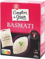 Riz long blanchi basmati x 5 sachets - 450 g au meilleur prix | E.Leclerc