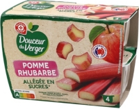 Coupelles allégées en sucres pomme rhubarbe - 4 x 100 g - DOUCEUR DU ...