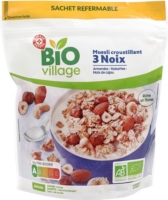 Muesli croustillant aux 3 noix bio - 500 g - BIO VILLAGE au meilleur ...