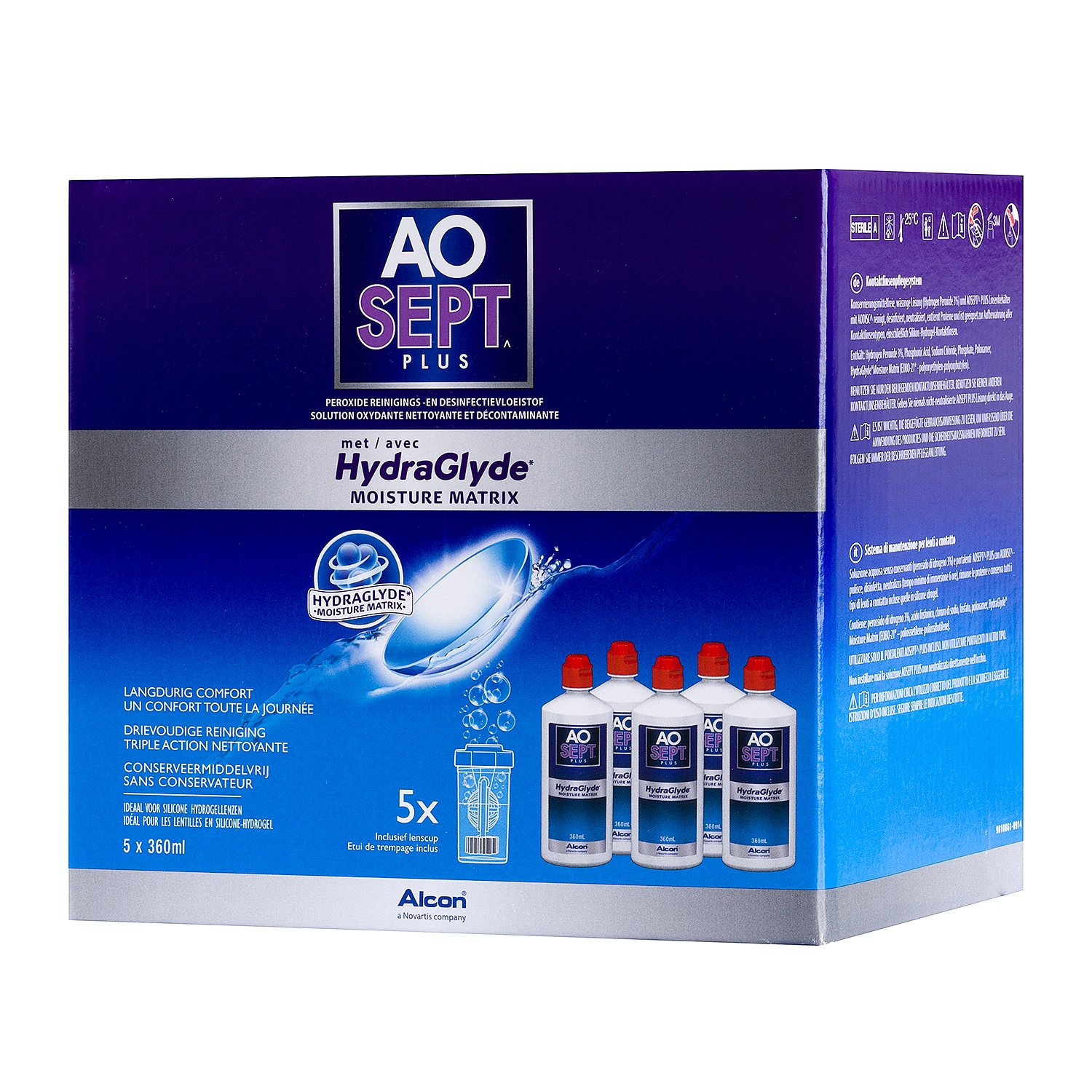 Aosept plus Hydraglyde 5x360ml : Produit pour lentilles à prix Leclerc ...