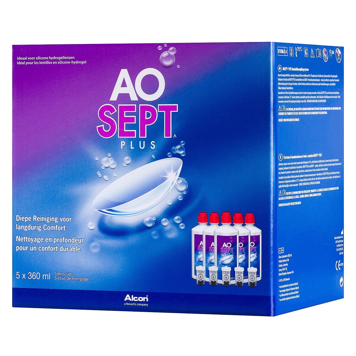 Aosept Plus Pack 5x360ml : Produit pour lentilles à prix Leclerc ...